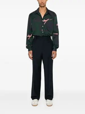 PAURA Kyros Wool Tailored Trousers - Blue