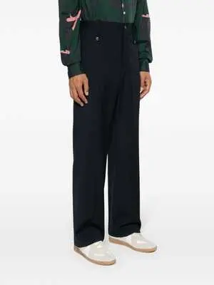 PAURA Kyros Wool Tailored Trousers - Blue