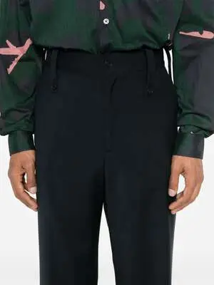PAURA Kyros Wool Tailored Trousers - Blue