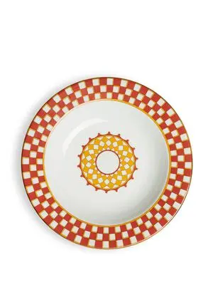 La DoubleJ Geometric-print Porcelain Soup Plate