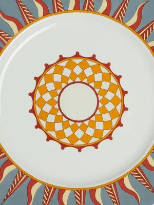 La DoubleJ Geometric-print Porcelain Charger Plate
