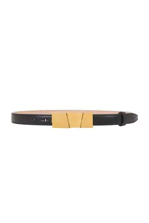 Khaite KHAITE Axel Leather Belt Black & Antique Gold