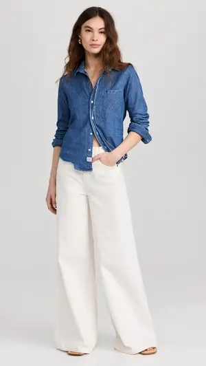 Frank & Eileen Denim Button-up Shirt - Vintage Stonewashed Indigo