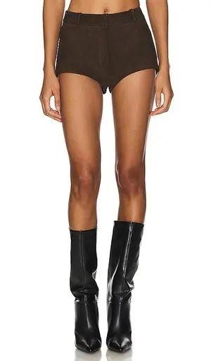 LAMARQUE Annaise Suede Short - Chocolate