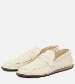 THE ROW Cary Leather Penny Loafers