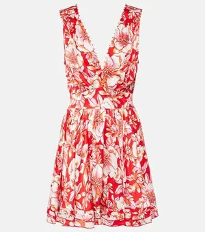 Poupette St Barth Bessie Floral Minidress - Red