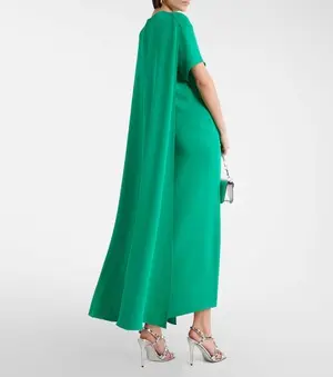 Valentino Garavani Cady Couture Caped Midi Dress