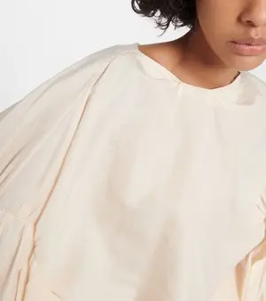 Khaite Quico Silk And Cotton Organza Top - Beige