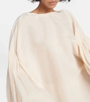 Khaite Quico Silk And Cotton Organza Top - Beige