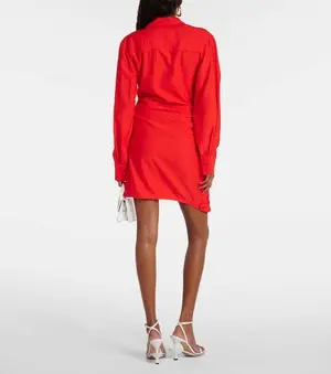 Jacquemus La Robe Bahia Draped Shirt Dress - Orange