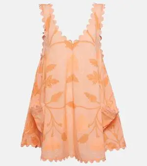 JULIET DUNN Scalloped Floral Minidress