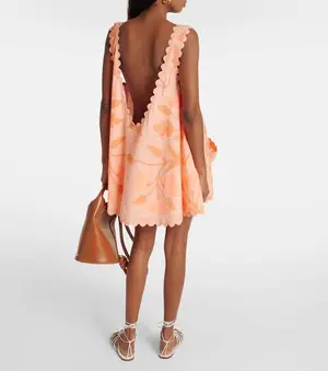 JULIET DUNN Scalloped Floral Minidress