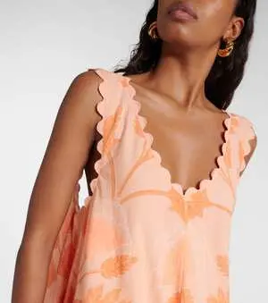 JULIET DUNN Scalloped Floral Minidress