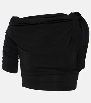 Jacquemus Le Haut Drapeado Jersey Crop Top