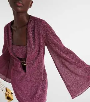 Oseree Lumière O Chain Lamé Beach Dress