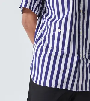 Junya Watanabe X Carhartt Striped Cotton Bowling Shirt - White