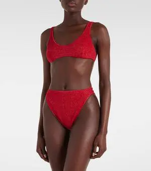 Oseree Lamé Bikini - Red