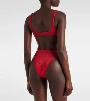 Oseree Lamé Bikini - Red