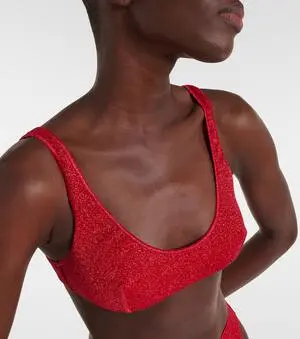 Oseree Lamé Bikini - Red