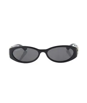 Gucci Interlocking G Oval Sunglasses - Black | Editorialist