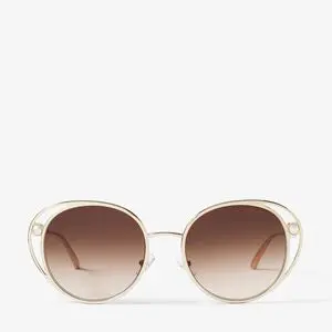 JIMMY CHOO Angela Oval Sunglasses - Gradient Brown