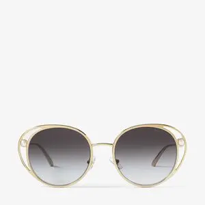 JIMMY CHOO Angela Oval Sunglasses - Gradient Grey