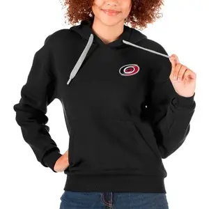 ANTIGUA Carolina Hurricanes Primary Logo Victory Pullover Hoodie By - Black