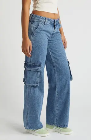 PACSUN Baggy Wide Leg Cargo Jeans