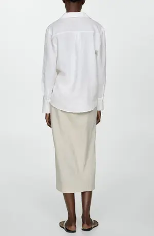 Mango Button-up Linen Shirt