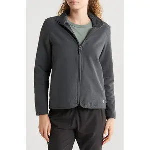 FREE FLY Grid Bonded Fleece Zip Jacket - Black Sand