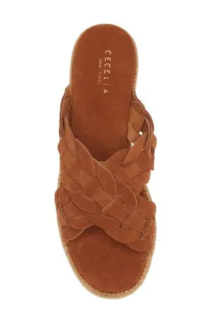 CECELIA NEW YORK Gester Platform Slide Sandal - Oak