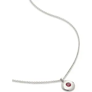 Monica Vinader July Birthstone Ruby Pendant Necklace - Sterling Silver