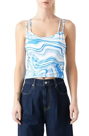 GREY LAB Marble Print Ruched Camisole