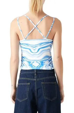 GREY LAB Marble Print Ruched Camisole
