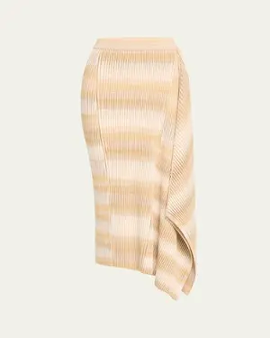 Simkhai SIMKHAI Caelan Stripe Knit Midi Skirt - Sand Multi
