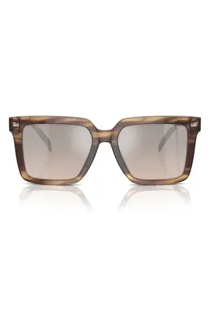 Michael Kors Michael Kors Abruzzo 55mm Square Sunglasses Brown Horn