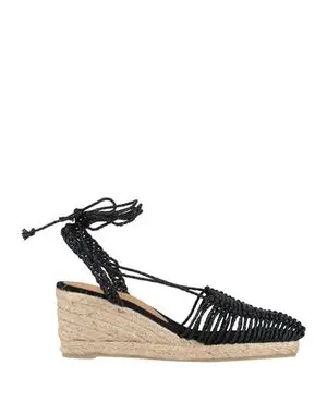 CastaÑer Espadrilles With Ankle Tie - Black