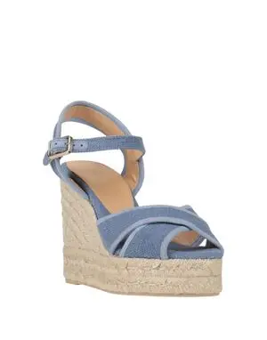 CastaÑer Textile Fiber Wedge Espadrille Sandals - Blue
