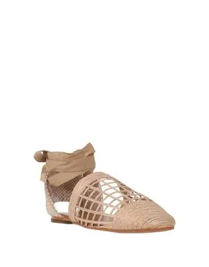 CastaÑer Ballerina Flats With Lace-up Detail