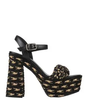 CastaÑer Espadrille Platform Sandals With Buckle Fastening - Black