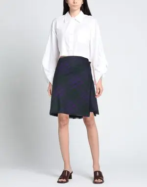 Burberry Mini Tartan Wool Skirt - Purple