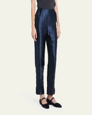 Giorgio Armani Linen Silk Straight-leg Trousers