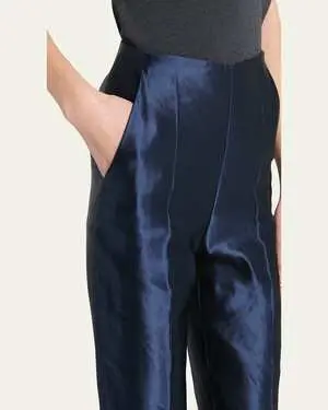 Giorgio Armani Linen Silk Straight-leg Trousers