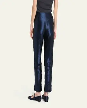 Giorgio Armani Linen Silk Straight-leg Trousers