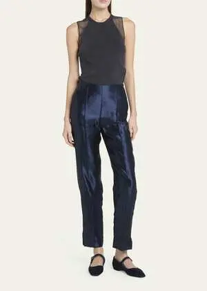 Giorgio Armani Linen Silk Straight-leg Trousers