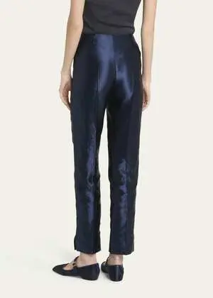 Giorgio Armani Linen Silk Straight-leg Trousers