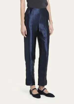 Giorgio Armani Linen Silk Straight-leg Trousers