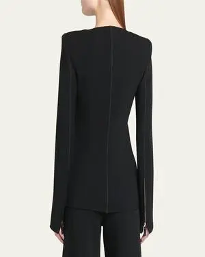 Giorgio Armani Double-jersey Virgin Wool Zip Jacket