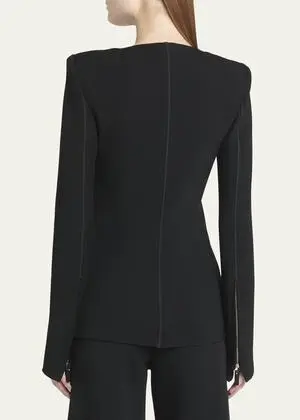 Giorgio Armani Double-jersey Virgin Wool Zip Jacket