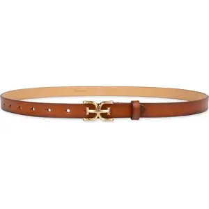 Sam Edelman Sam Edelman Double E Logo Leather Belt Tan